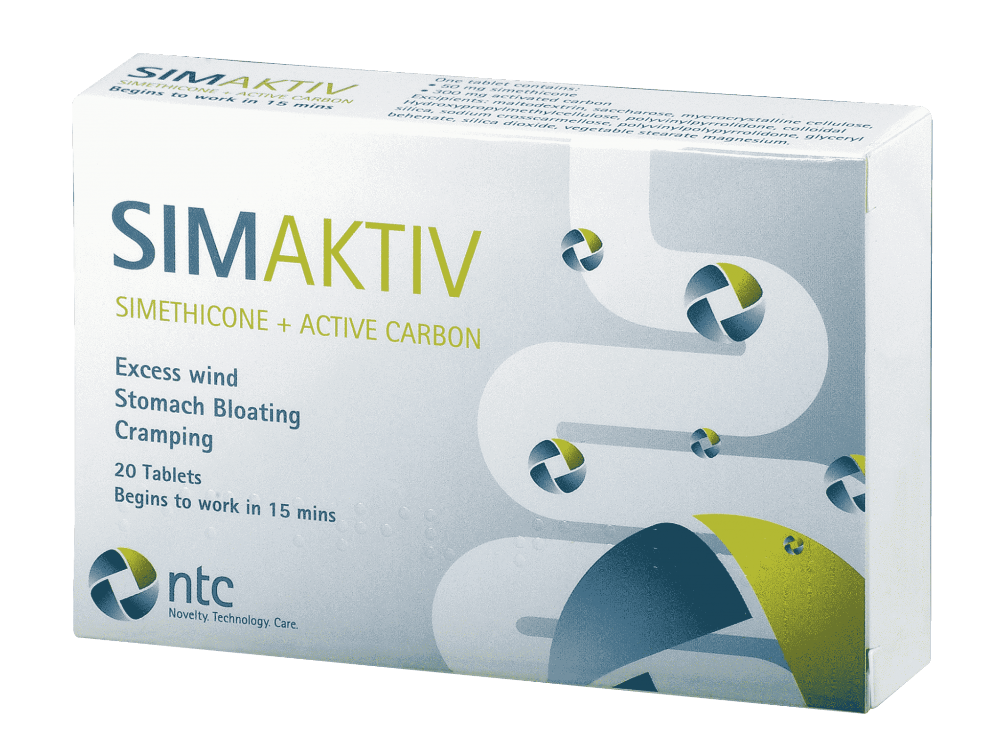 Tablete protiv nadutosti i gasova u stomaku - Simaktiv